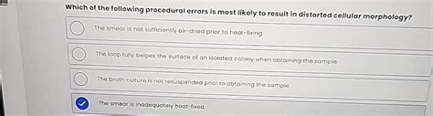 solved which of the following procedural errors is most