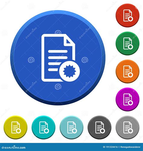 Document Certificate Beveled Buttons Stock Vector Illustration Of