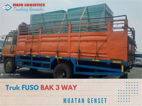 Truk Fuso Bak 3way Muatan Genset Maju Logistics