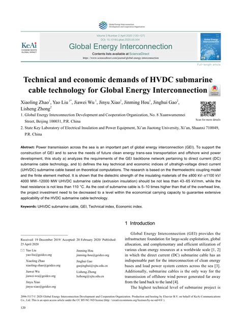 Pdf Technical And Economic Demands Of Hvdc Submarine Cable Technology