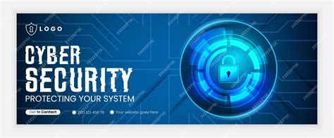 Premium Vector Cyber Security Modern Facebook Cover Book Cover Or