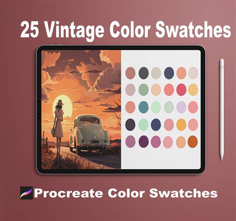 Vintage Procreate Color Swatches Vintage Procreate Colors Digital Procreate Color