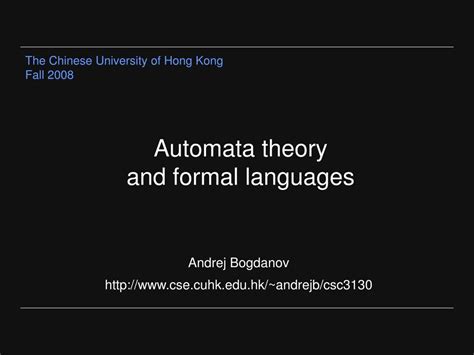 PPT Automata Theory And Formal Languages PowerPoint Presentation Free Download ID 1316677
