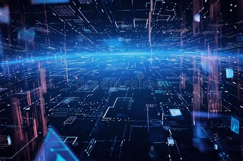 Image Digital Data Connections Depicted In Futuristic Cyberspace With High Speed Transfer Stock