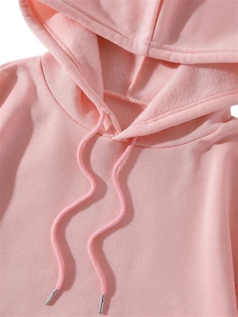 Solid Drop Shoulder Kangaroo Pocket Hoodie Artofit