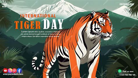 Premium Psd International Tiger Day Template For Social Media Poster