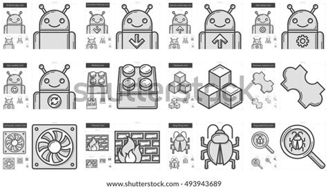 Programming Vector Line Icon Set Isolated Stock Vector Royalty Free