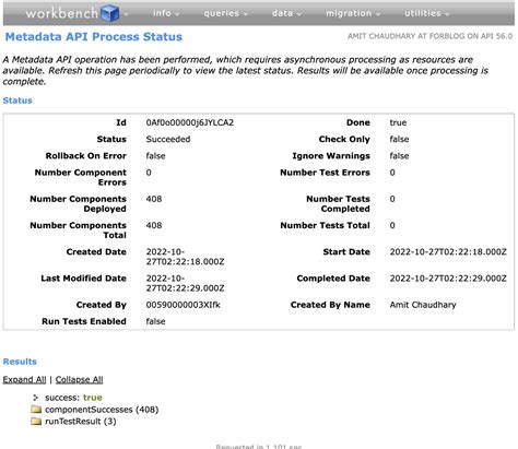Salesforce Deployment Using Workbench Apex Hours