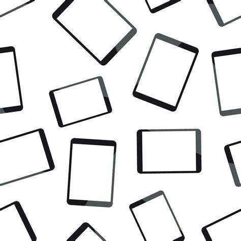 Tablet Computer Seamless Pattern Background Business Flat Vector Illustration Realistic Device