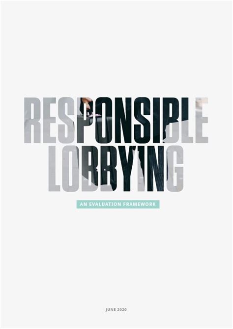 The Framework — Responsible Lobbying