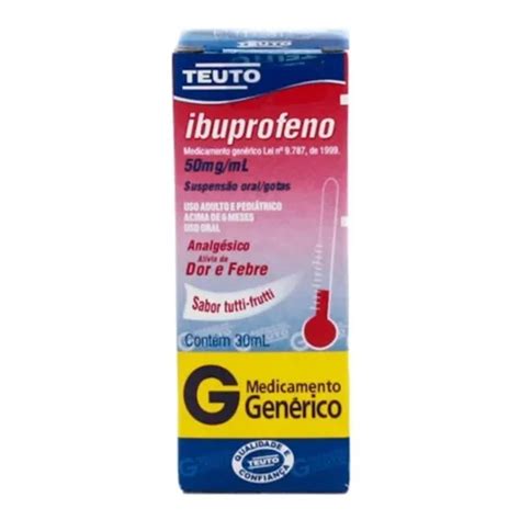 Gen Ibuprofeno 50mg Susp Oral 30ml Teg Generico Ibuprofeno 50mg