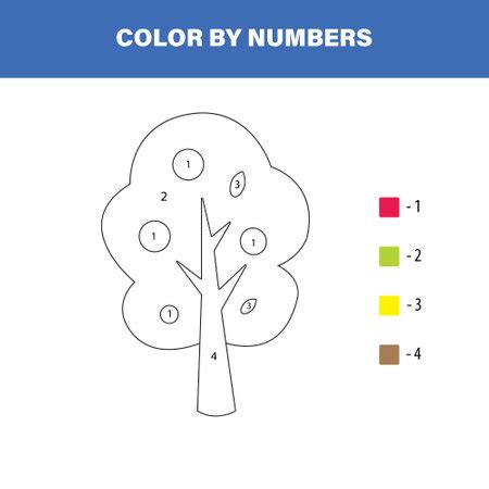 Vector Of Color Cartoon Garden Tree By ID 162000755 Royalty Free Image Stocklib