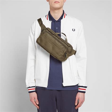 Fred Perry Tonal Tipped Cross Body Bag Olive End De