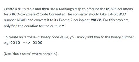 Solved Create A Truth Table And Then Use A Karnaugh Map To