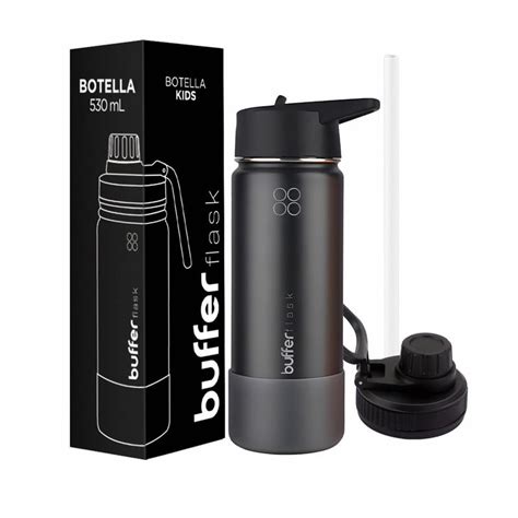 Buffer Flask Termo Botella Agua Niños Buffer Inoxidable Negro