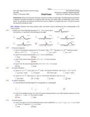 ECE130A Final Solutions 2 Name ECE 130A Signal Analysis And Processing Fall 2008 Friday 12