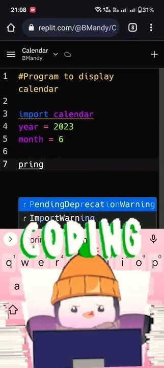 Calendar Display Using Python Codingdisplay Calendar Using Python Code