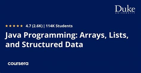 Java Programming Arrays Lists And Structured Data Duke University