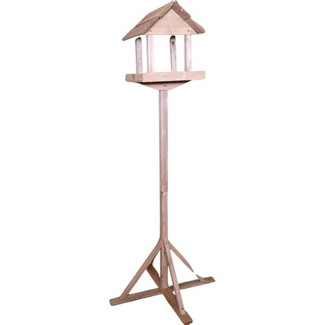 Traditional Wooden Garden Bird Feeder Table With Roof