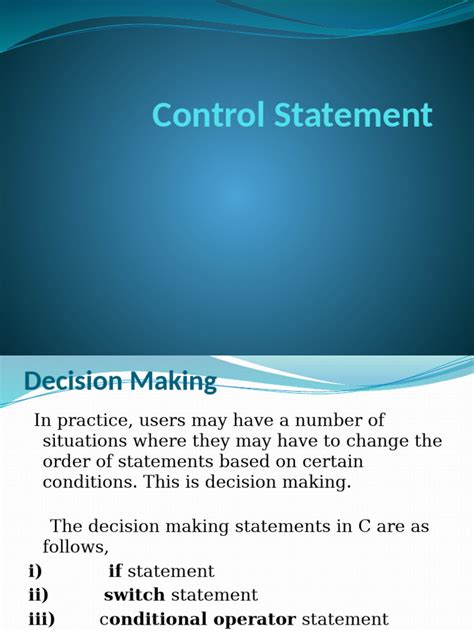 c lecture 4 control statement pdf computer engineering computer science