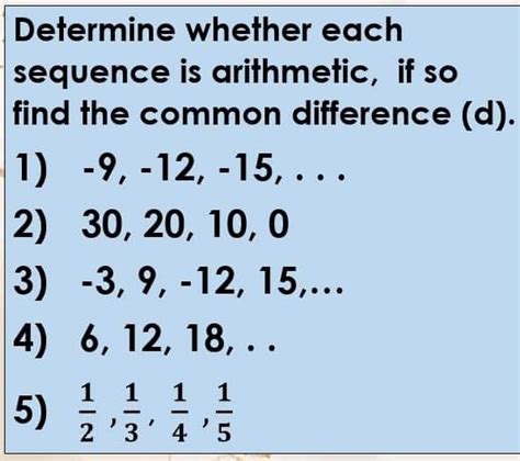 Solved Determine Whether Each Sequence Is Arithmetic If So Find The