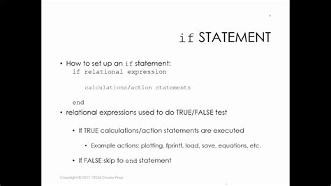 Matlab If Statement And Example Youtube