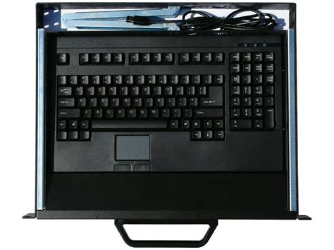 Rack Mount Keyboard With Drawer Tray Touch Pad Usb New