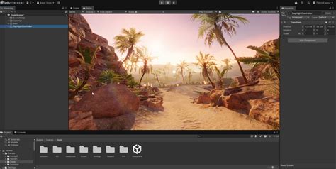 how to create a day and night cycle in unity