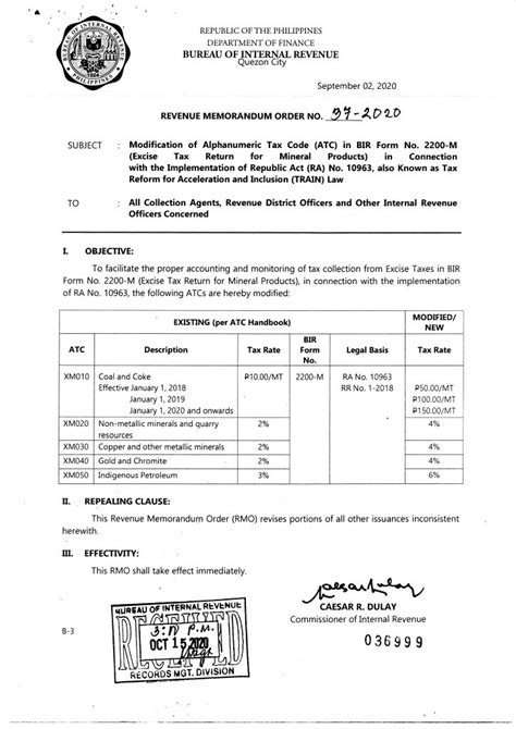 Bir Revenue Memorandum Order No 37 2020 Machica Group