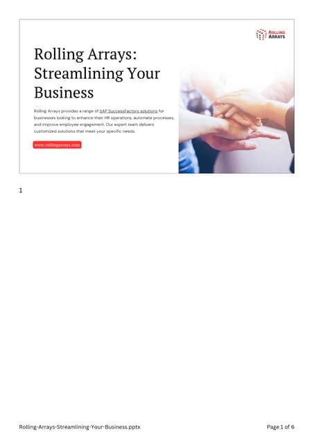 Rolling Arrays Streamlining Your Business Pptx Pdf