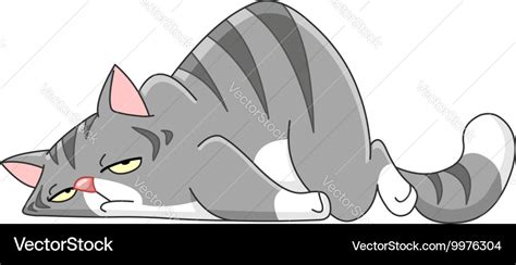 Tired Cat Royalty Free Vector Image VectorStock