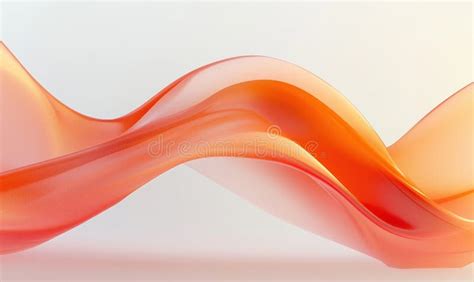Abstract Orange Wave Design Smooth Flowing Curves Translucent Material Modern Aesthetic