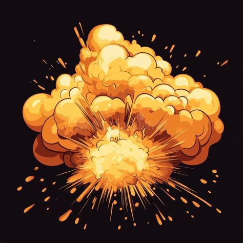 Vivid Explosion Graphic With Orange Clouds And Dynamic Effects Stock Illustration Illustration