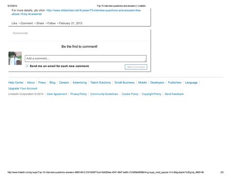 Top 10 Interview Questions And Answers Linked In Pdf Social Networking Internet