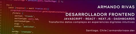 Armando Rivas Desarrollador Frontend Javascript • React • Nextjs Especialista En