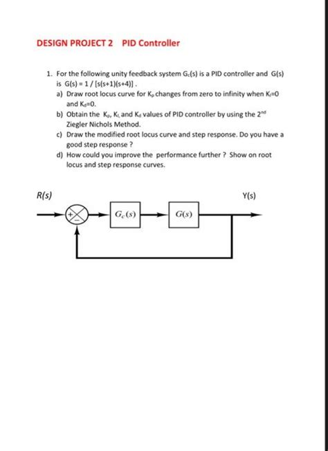 solved 1 for the following unity feedback system gc s is a