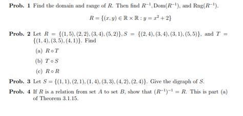 Solved Prob 1 Find The Domain And Range Of R Then Find Chegg Com