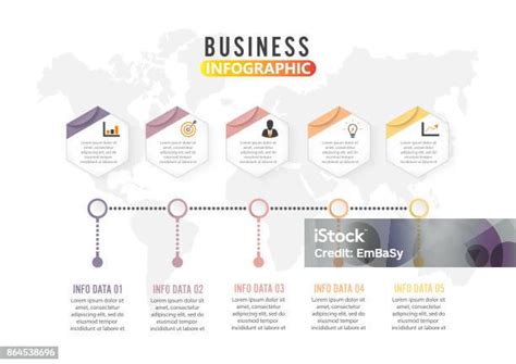 비즈니스 데이터 시각화입니다 프로세스 차트입니다 그래프 다이어그램 5 단계 옵션 부품 또는 프로세스의 추상 요소 프레 젠 테이
