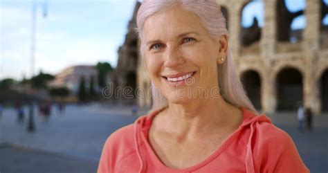 Cute Mature Woman Drinking Tea Or Coffee Lying In Bed In The Morning Smiling Lady Relaxing At