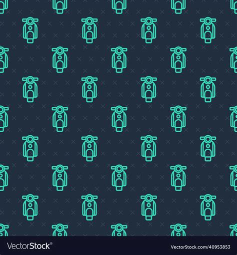 Green Line Scooter Icon Isolated Seamless Pattern Vector Image