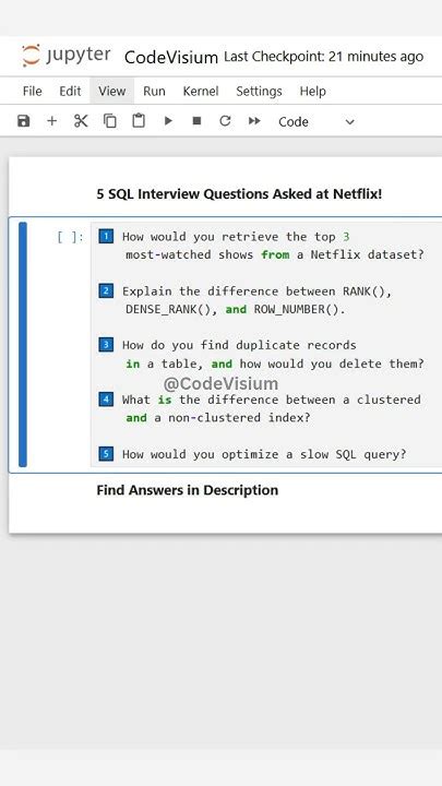 🔥 Crack Netflix Sql Interviews Top 5 Most Asked Questions And Answers Sql Netflix