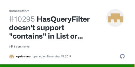Hasqueryfilter Doesnt Support Contains In List Or Array · Issue