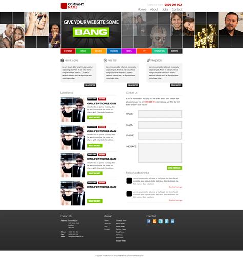 free magazine style website psd template download