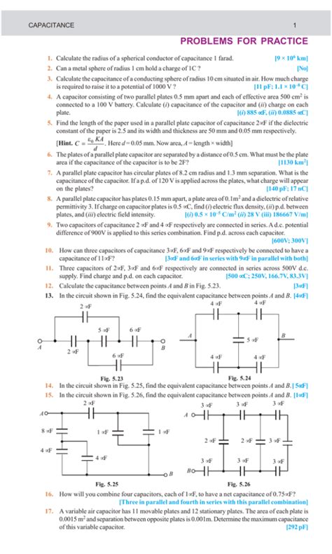 Capacitance Practice Problems Physics