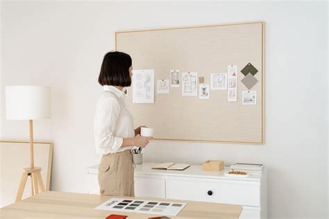 Modern Bulletin Board Designer Linen Pin Board Fabric Cork Board