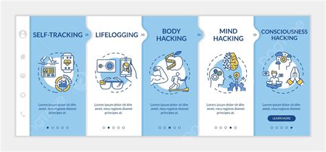 Biohacking Elements Onboarding Vector Template Improvement Background Vector Vector Improvement