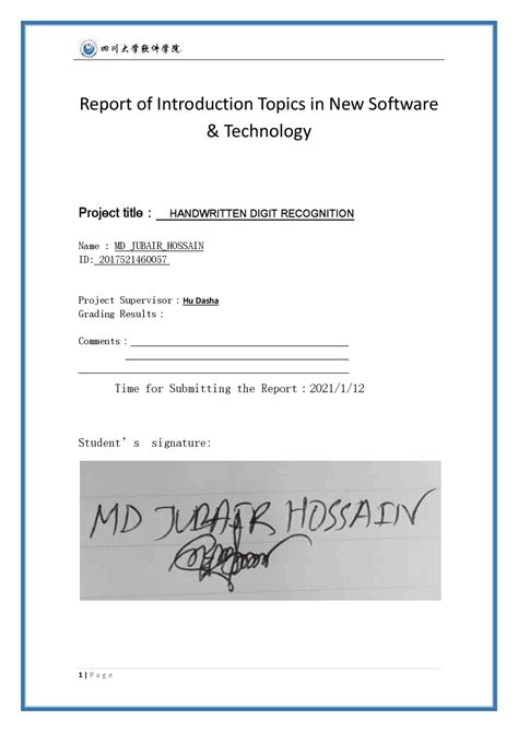 Handwritten Digit Recognition Papers Artificial Intelligence Docsity