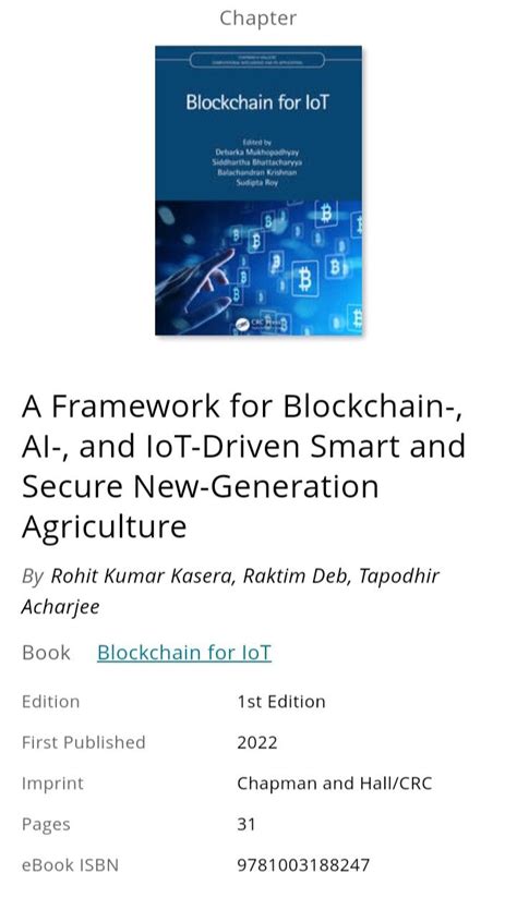 Rohit Kumar Kasera On Linkedin Iot Smart Farming Machinelearning