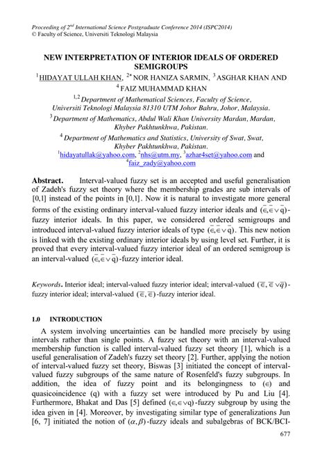 Pdf New Interpretation Of Interior Ideals Of Ordered Semigroups