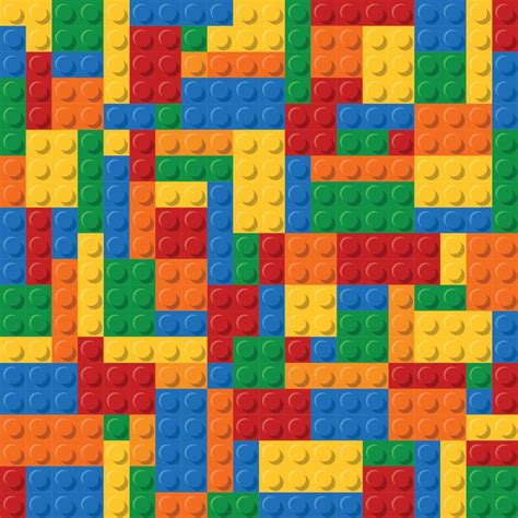 Seamless Template Of Realistic Colored Plastic Bricks Construction